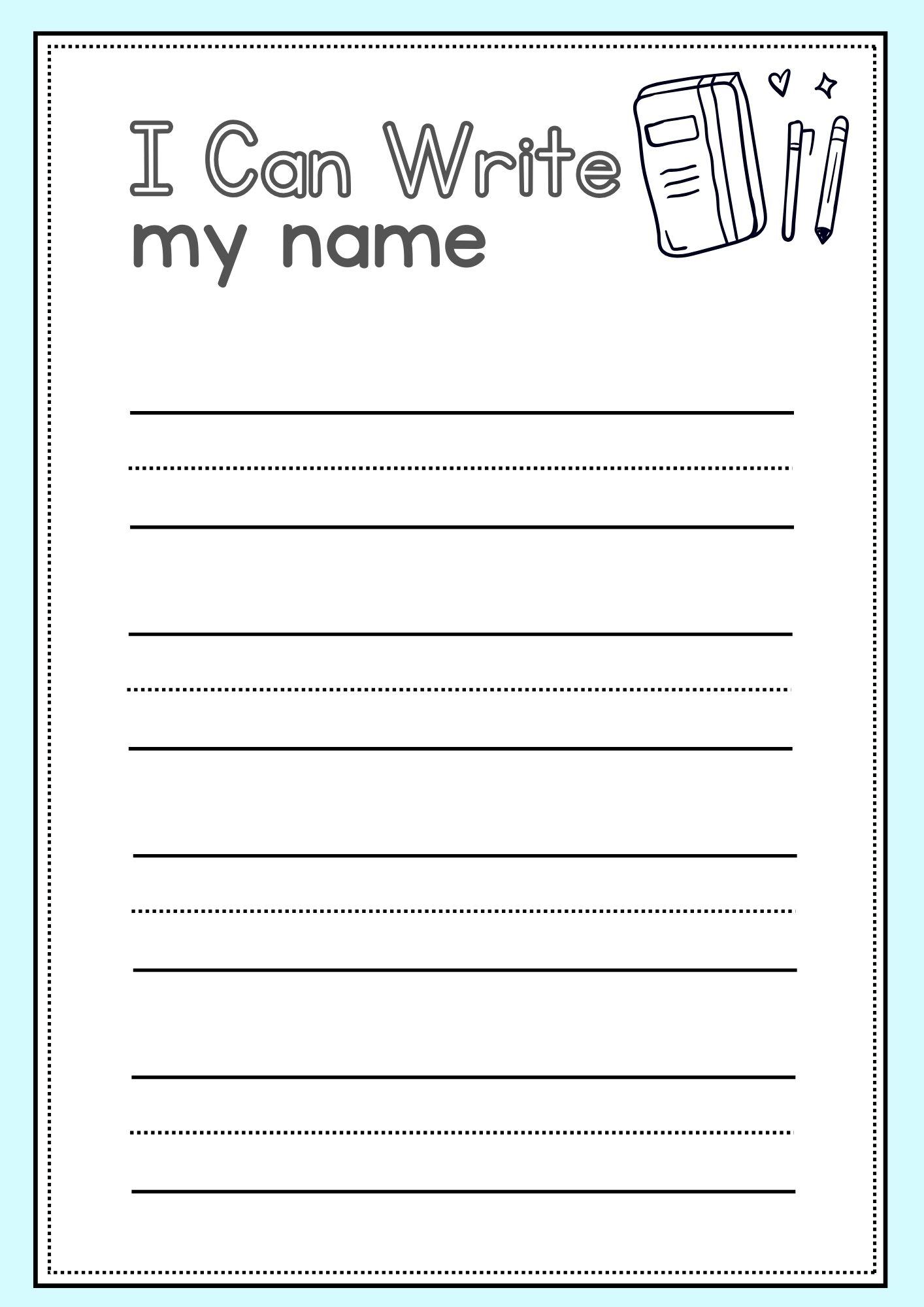 Free Printable Name Writing Practice Sheets [PDF Included] - Printables Hub