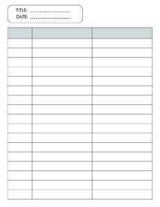 Free Printable 3-Column Chart Templates [PDF Included] - Printables Hub
