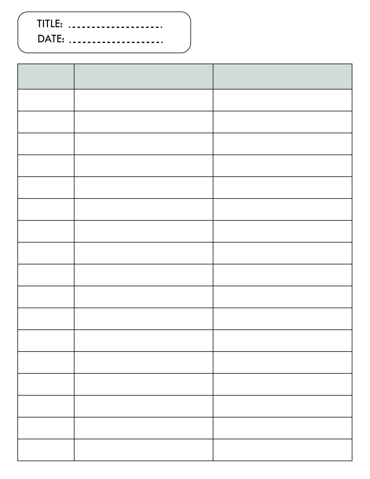 Free Printable 3-Column Chart Templates [PDF Included] - Printables Hub