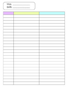 Free Printable 3-Column Chart Templates [PDF Included] - Printables Hub