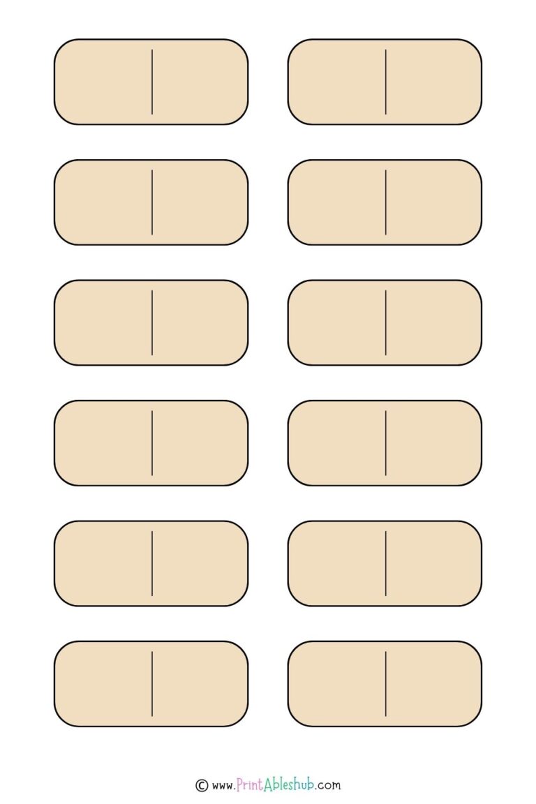 Printable Blank Domino Templates [PDF Included] - Printables Hub