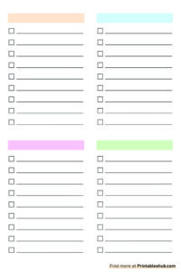 Printable Blank Checklist Templates [PDF] - Printables Hub