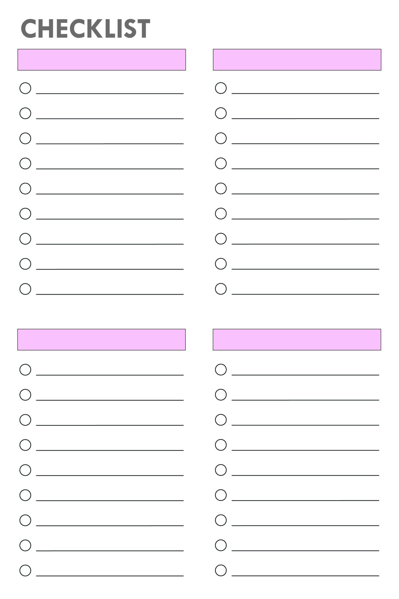 Printable Blank Checklist Templates [PDF] - Printables Hub