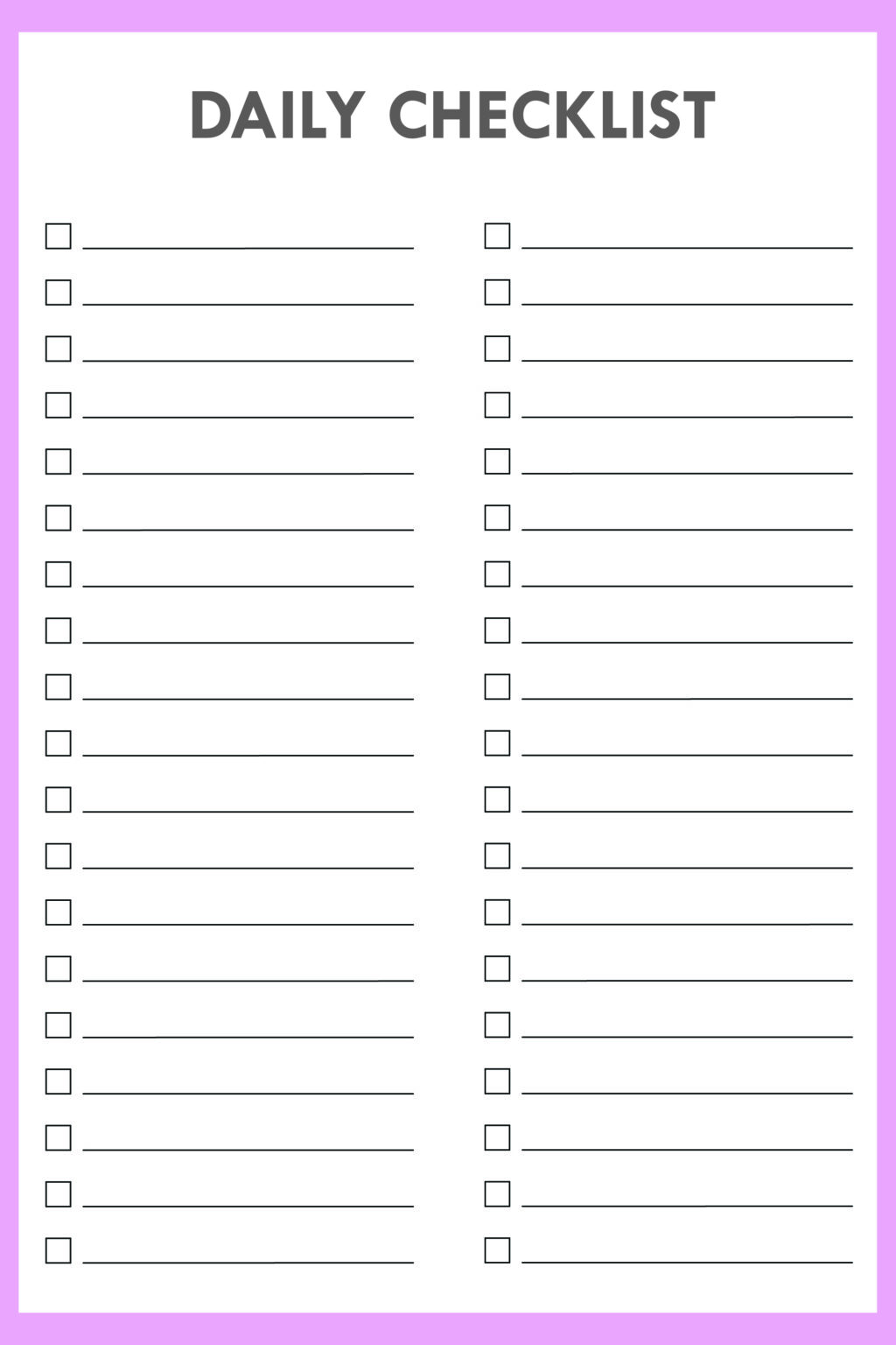 Printable Blank Checklist Templates [PDF] - Printables Hub