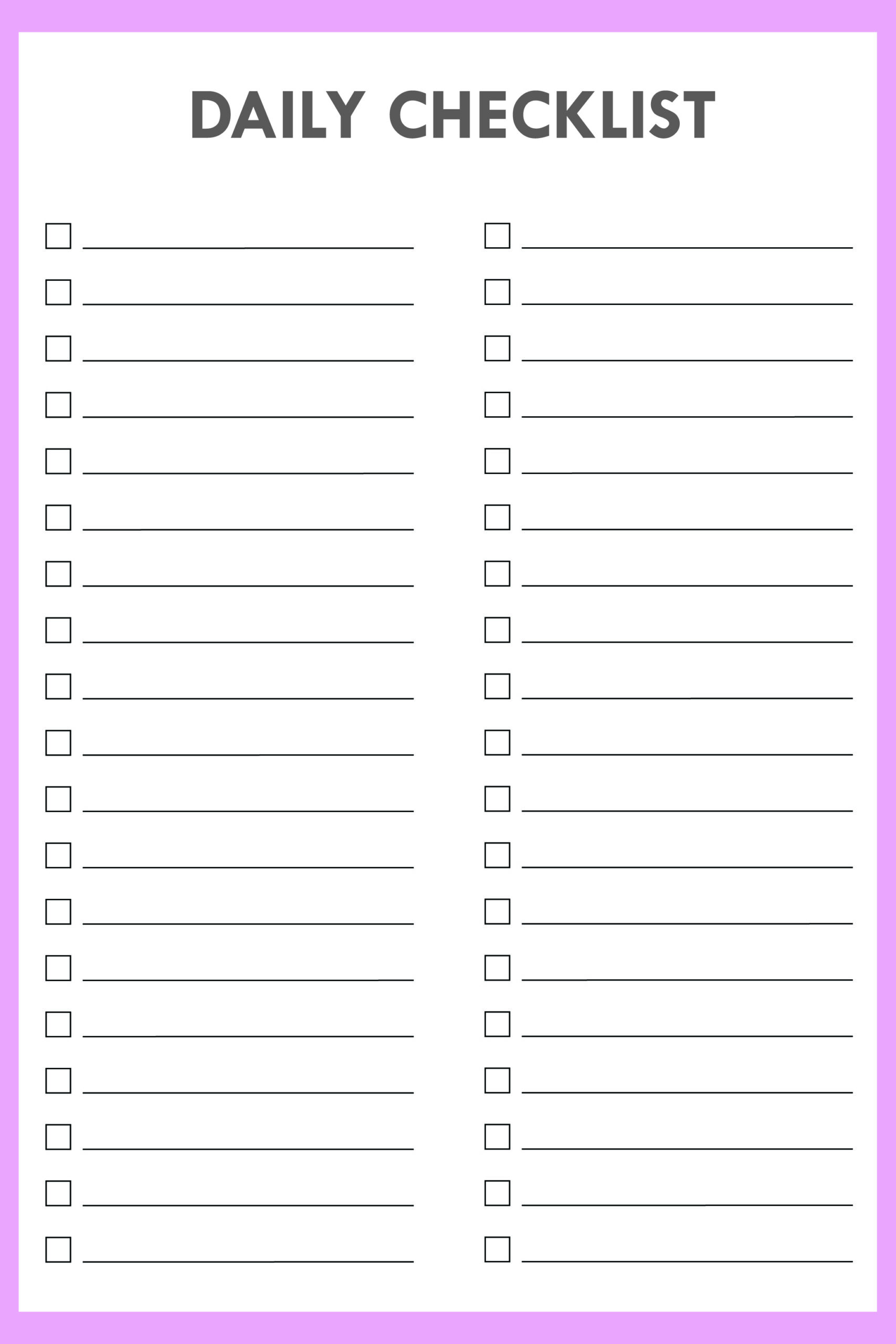 Printable Blank Checklist Templates [PDF] - Printables Hub