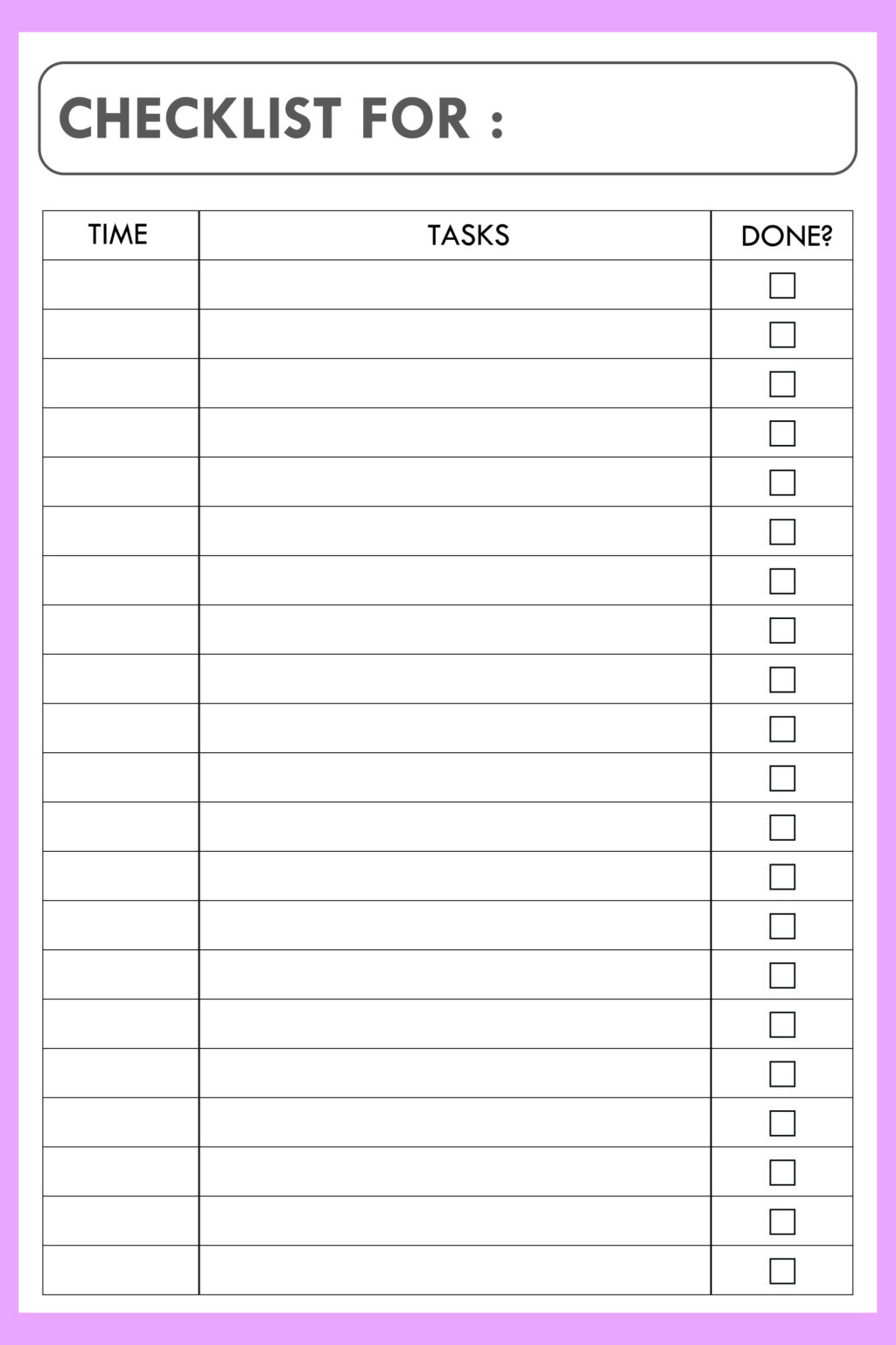Printable Blank Checklist Templates [PDF] - Printables Hub