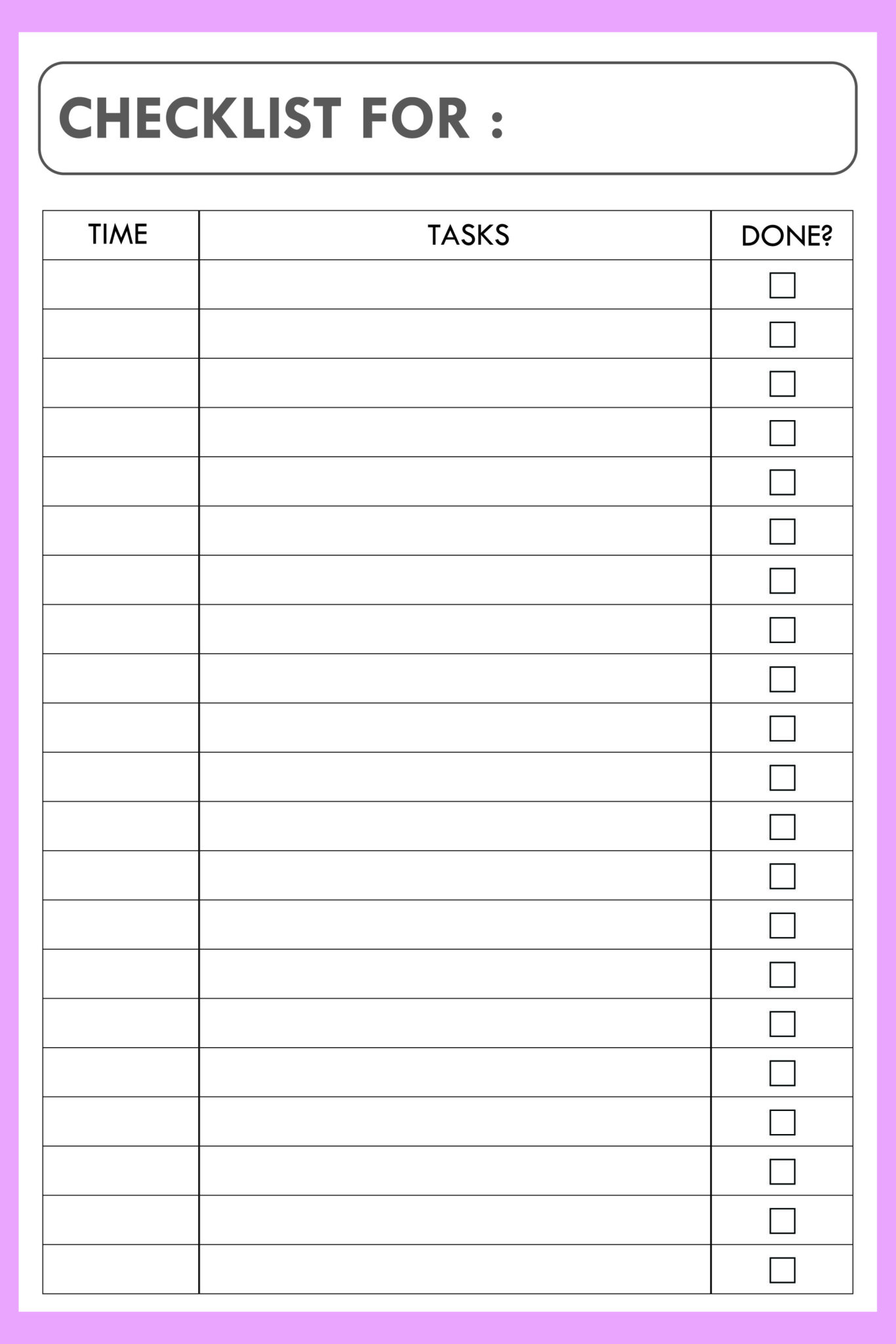 Printable Blank Checklist Templates PDF Printables Hub