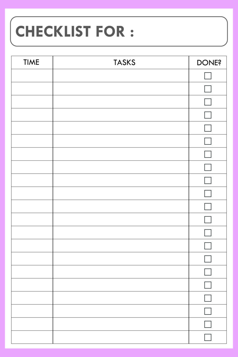 Printable Blank Checklist Templates [PDF] - Printables Hub