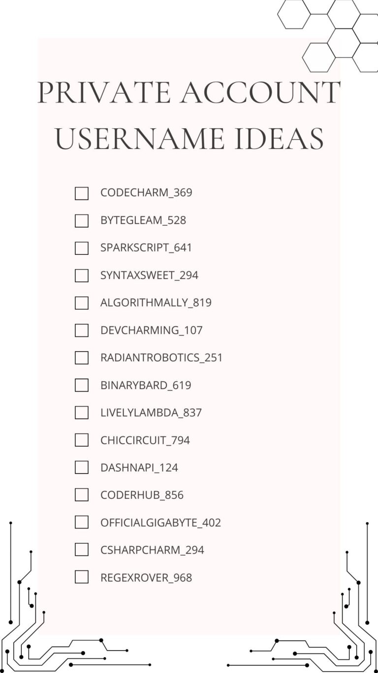 Printable Private Account Username Ideas List - Printables Hub