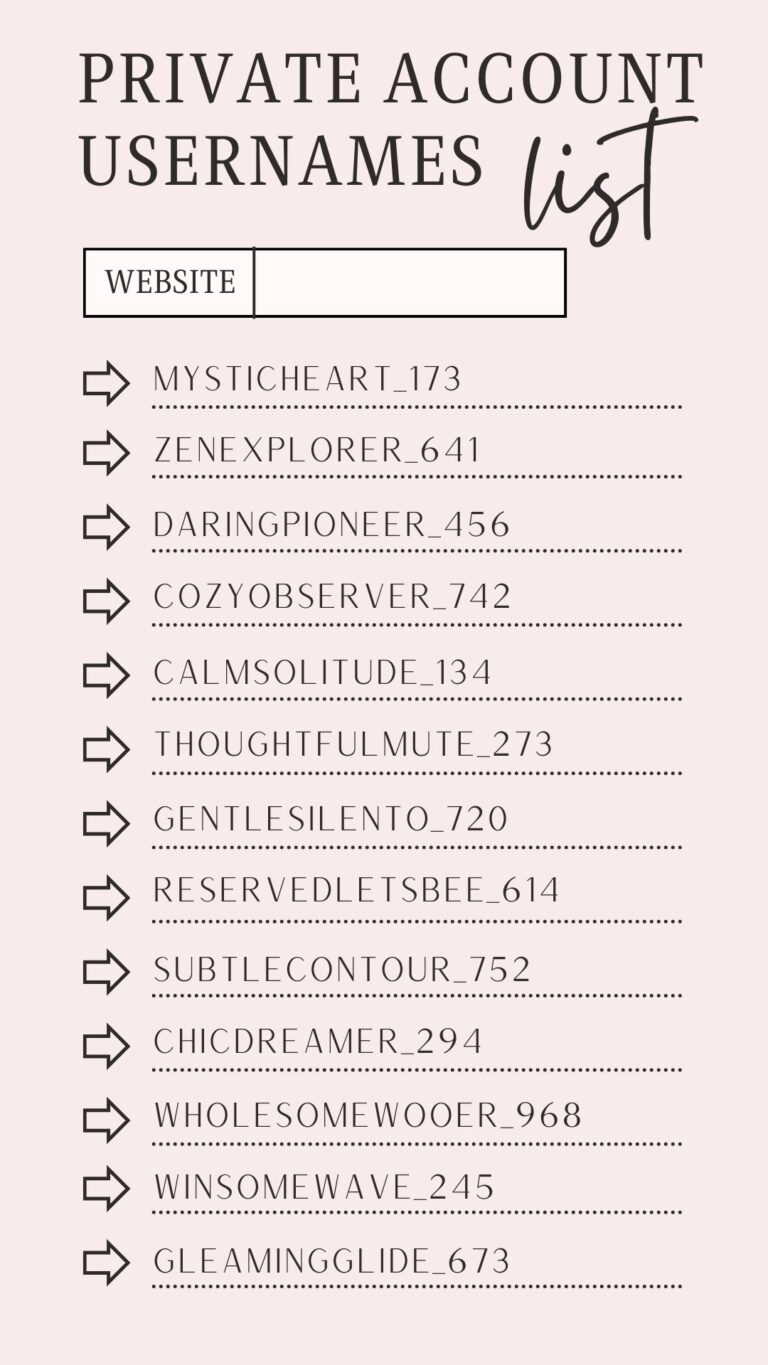 Printable Private Account Username Ideas List - Printables Hub