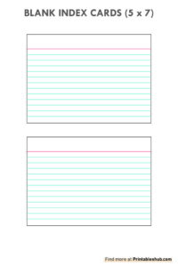 Printable Blank Index Cards {3x5, 4x6, 5x7, 5x8} Templates With PDF ...