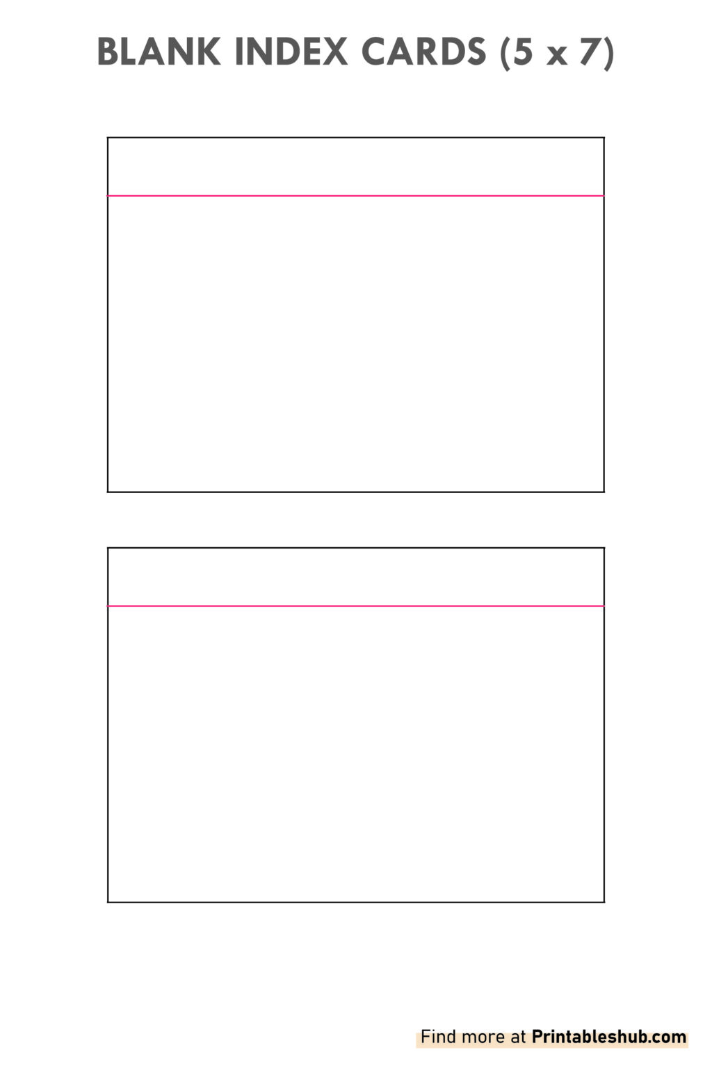 Printable Blank Index Cards {3x5, 4x6, 5x7, 5x8} Templates With PDF ...
