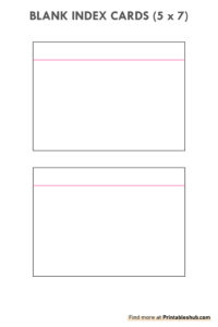 Printable Blank Index Cards {3x5, 4x6, 5x7, 5x8} Templates With PDF ...