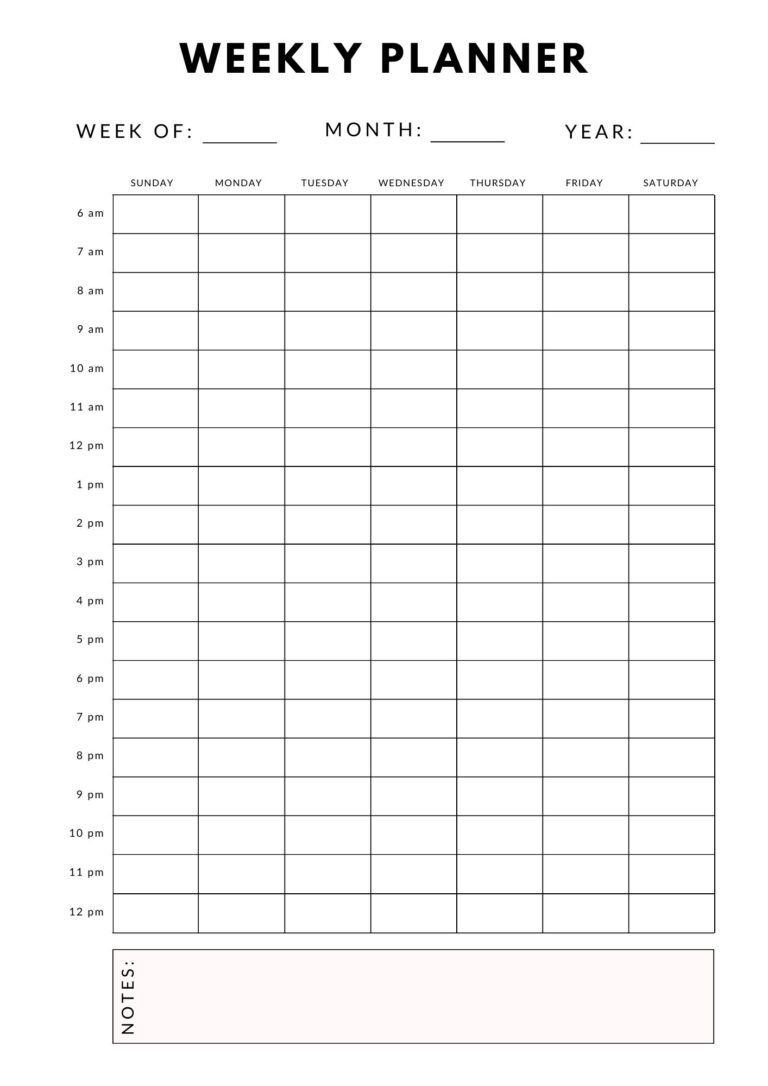 Printable Blank Weekly Schedule Templates [PDF Included] - Printables Hub