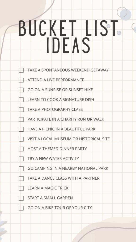 Printable Bucket List Ideas - Printables Hub