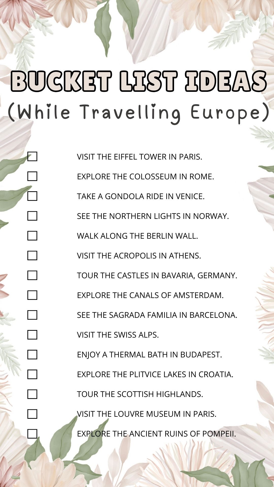 Printable Bucket List Ideas - Printables Hub