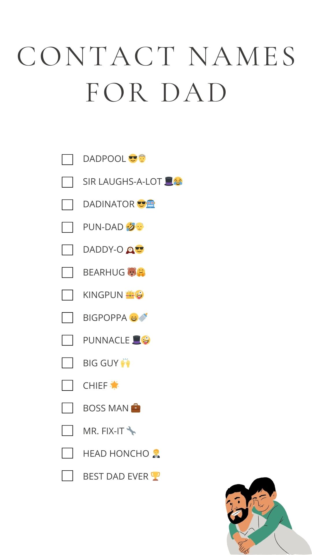 Printable List Of Contact Name Ideas - Printables Hub