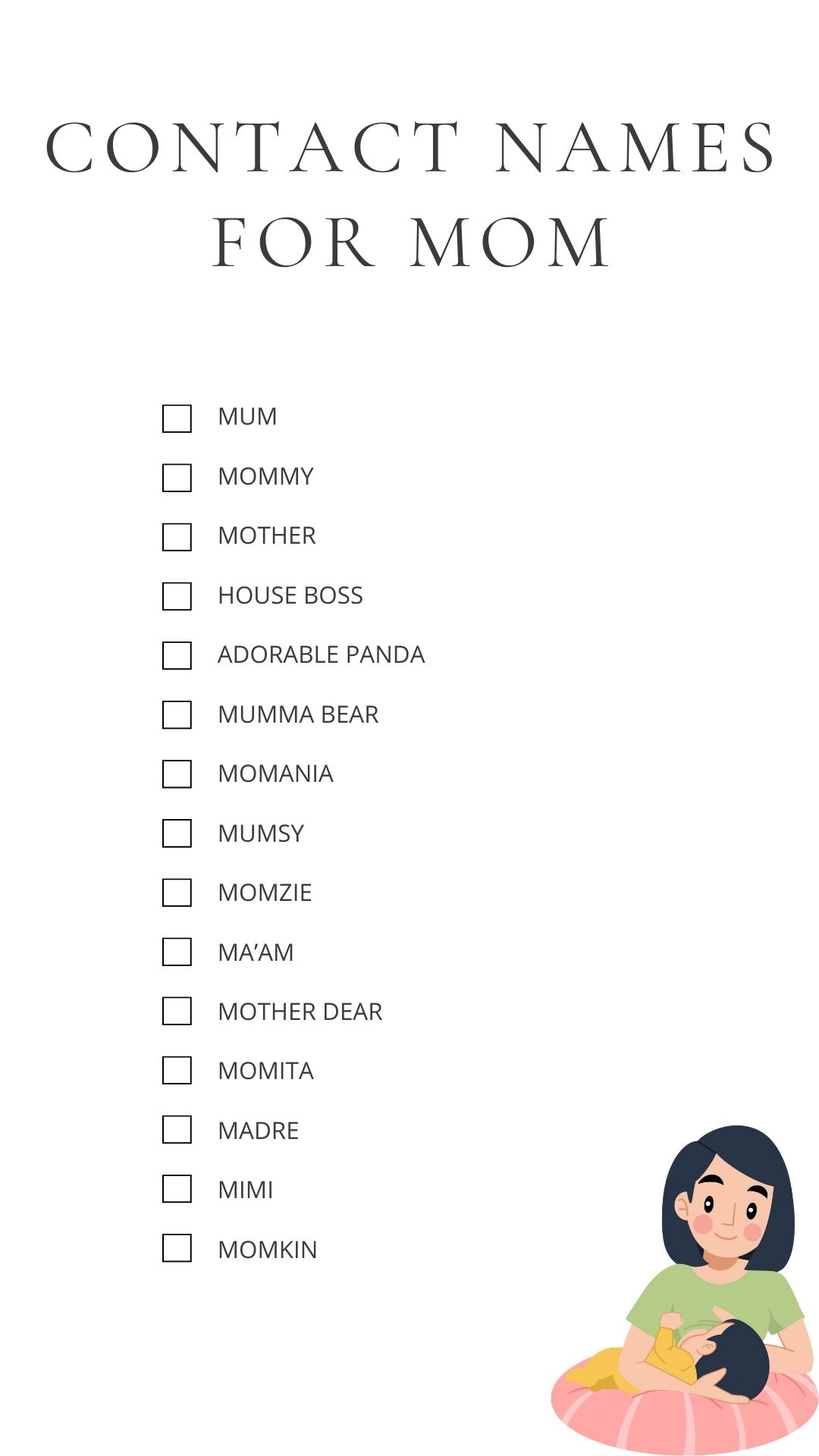 Printable List Of Contact Name Ideas - Printables Hub