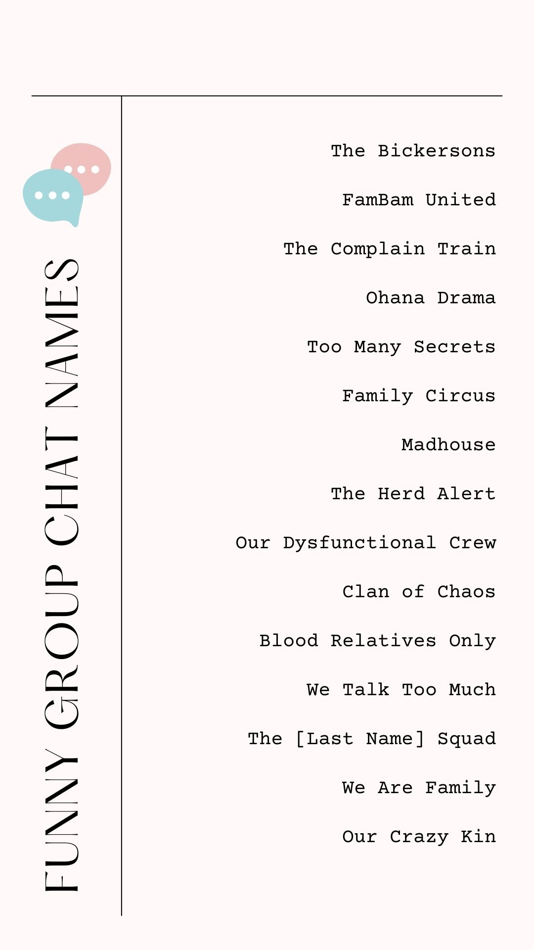 Printable List Of Family Group Chat Name Ideas - Printables Hub