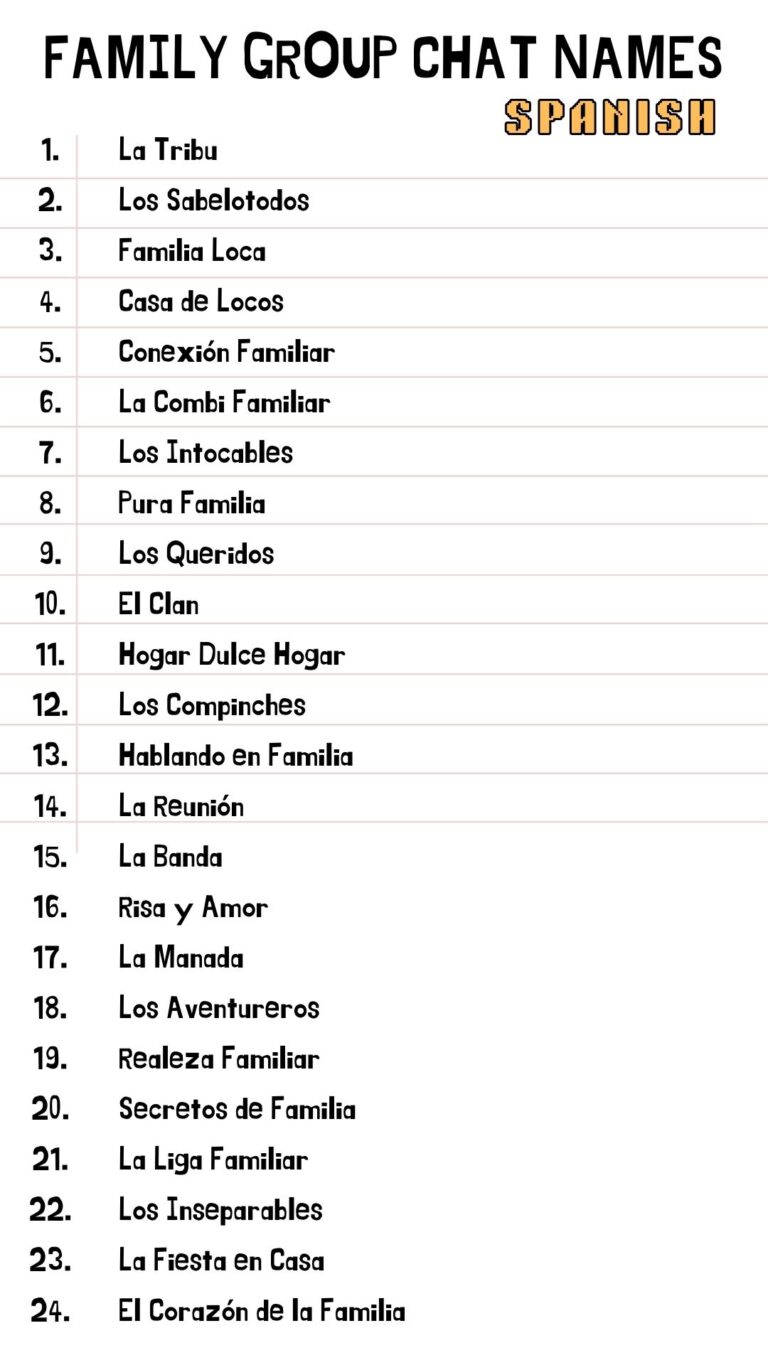 Printable List Of Family Group Chat Name Ideas - Printables Hub