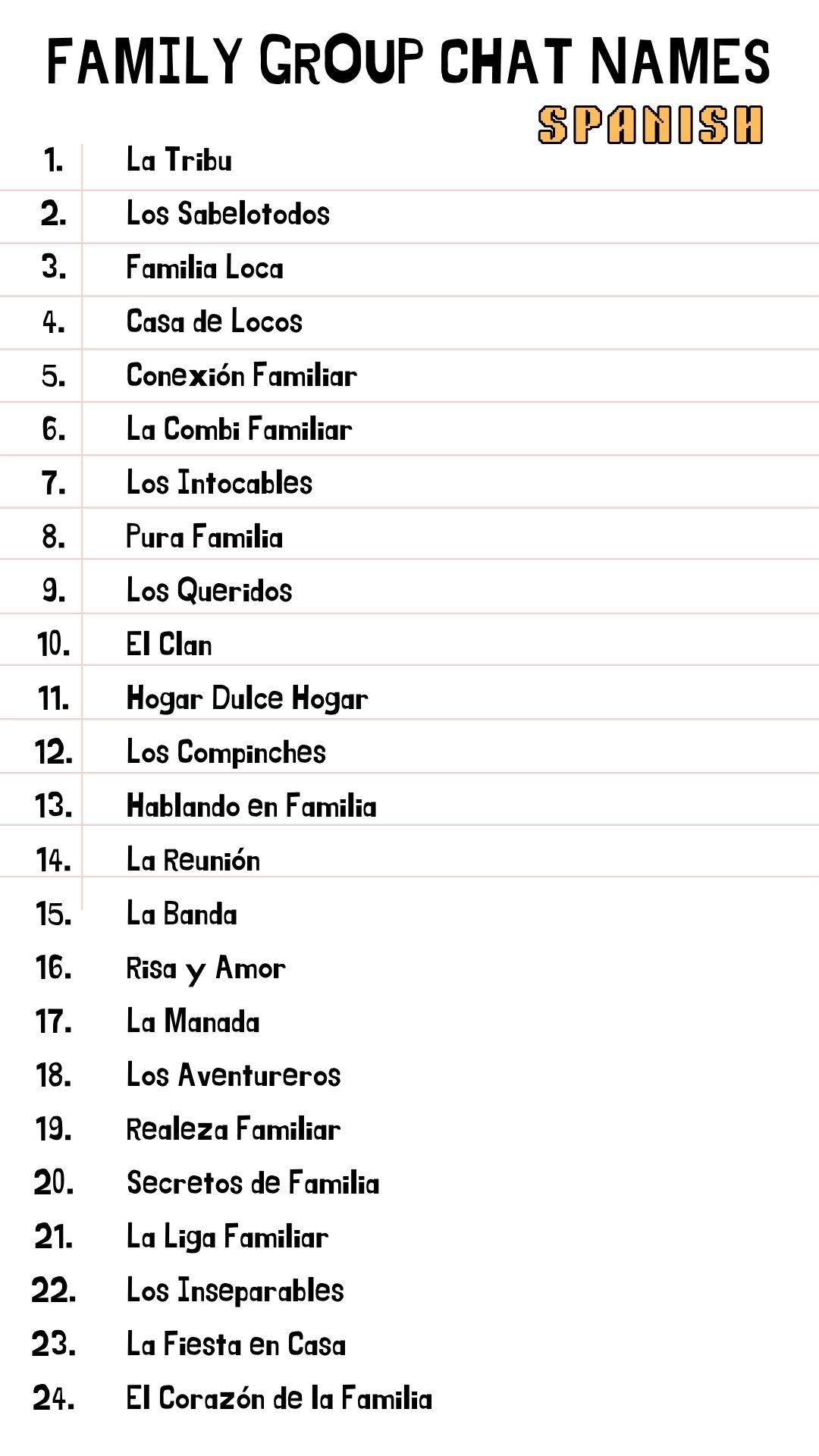 Printable List Of Family Group Chat Name Ideas - Printables Hub