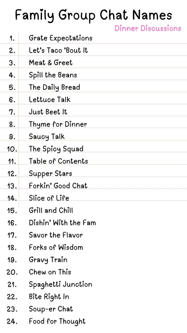 Printable List Of Family Group Chat Name Ideas - Printables Hub
