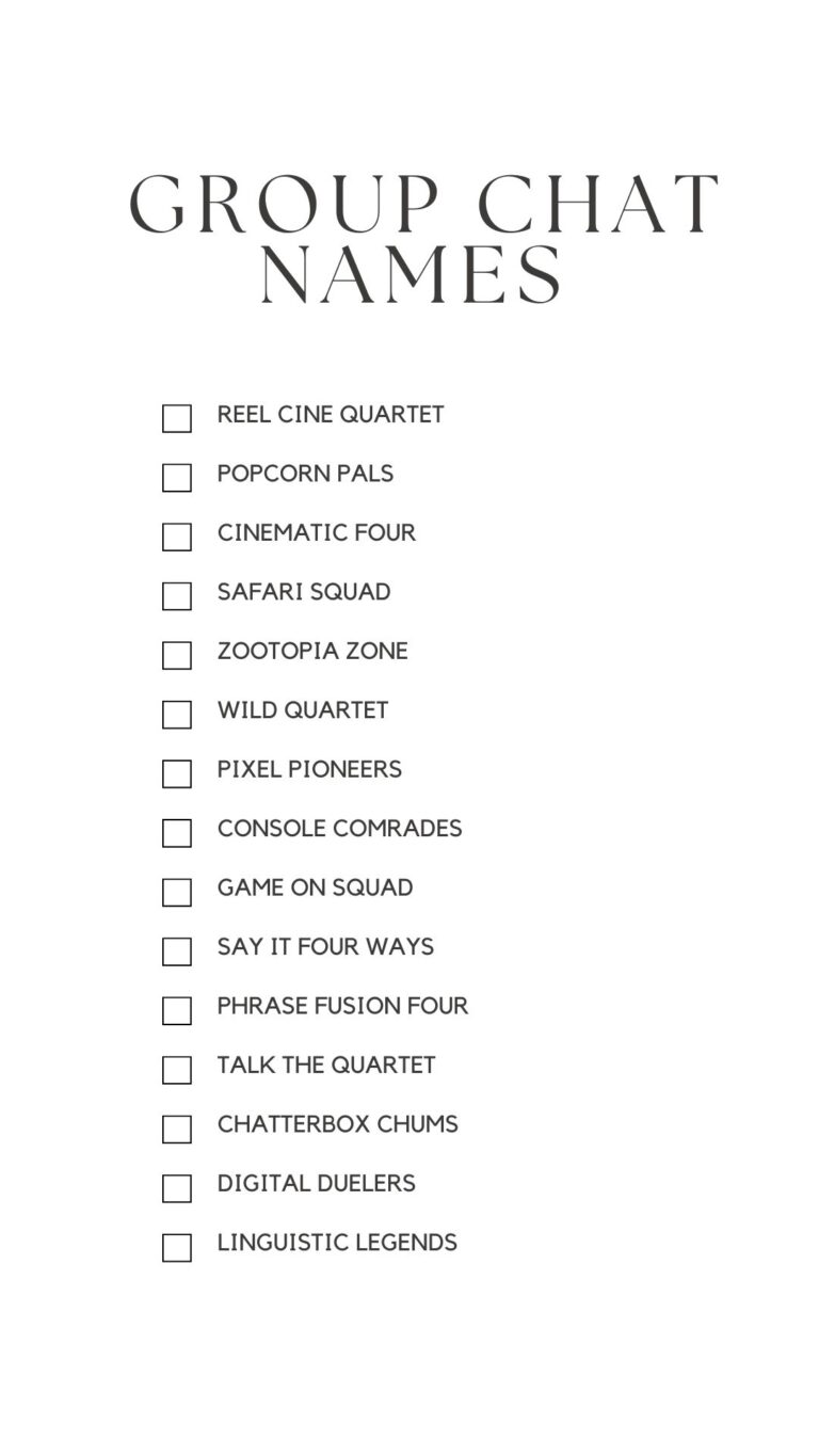 Printable Group Chat Names Lists [With PDF] - Printables Hub