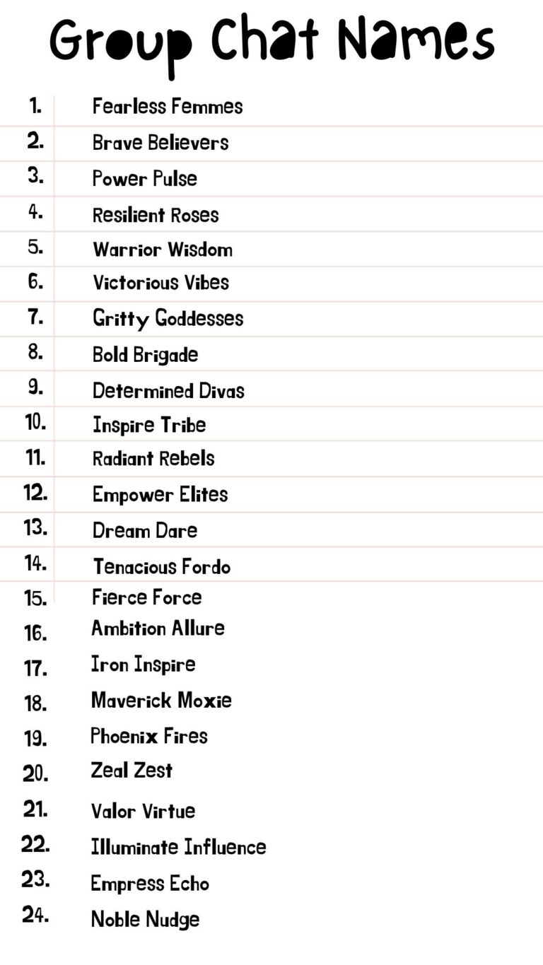 Printable Group Chat Names Lists [With PDF] - Printables Hub