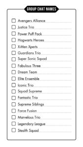 Printable Group Chat Names Lists [With PDF] - Printables Hub