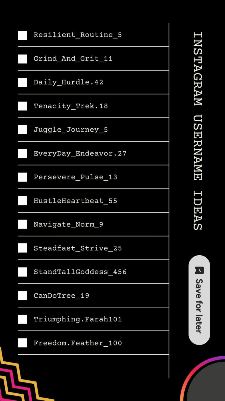 Printable Instagram Username Ideas List - Printables Hub