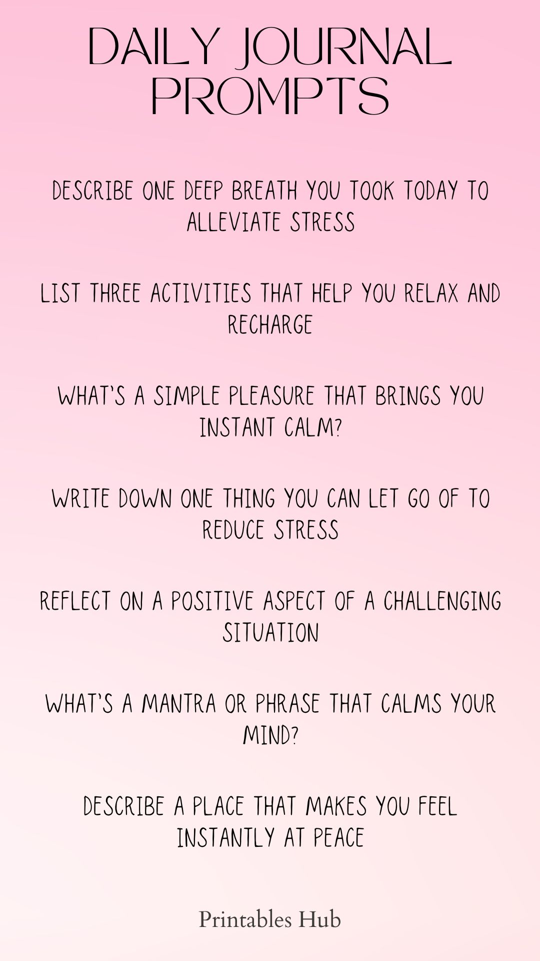 Printables Lists Of Daily Journal Prompts - Printables Hub