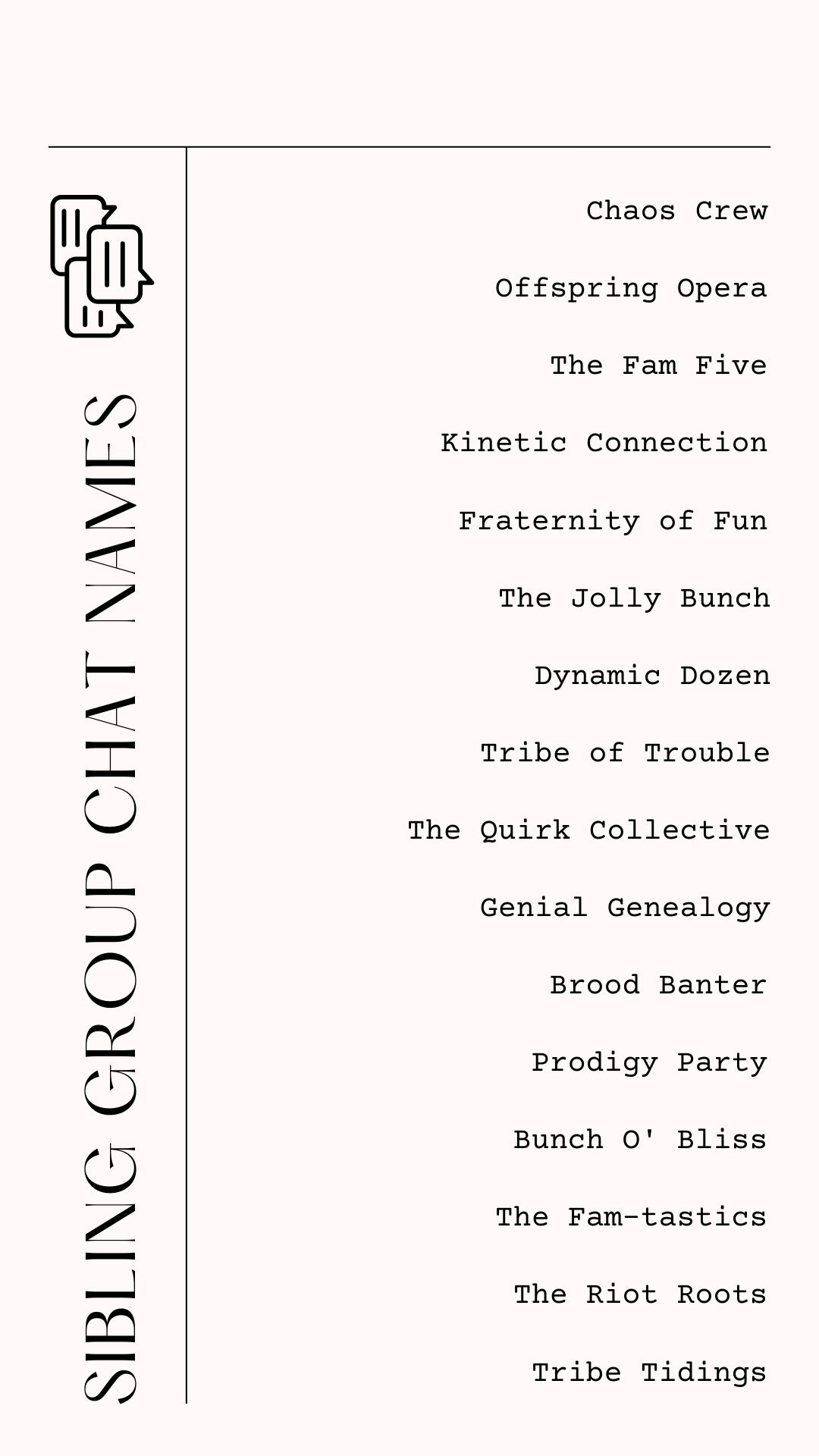 Printable List Of Family Group Chat Name Ideas - Printables Hub
