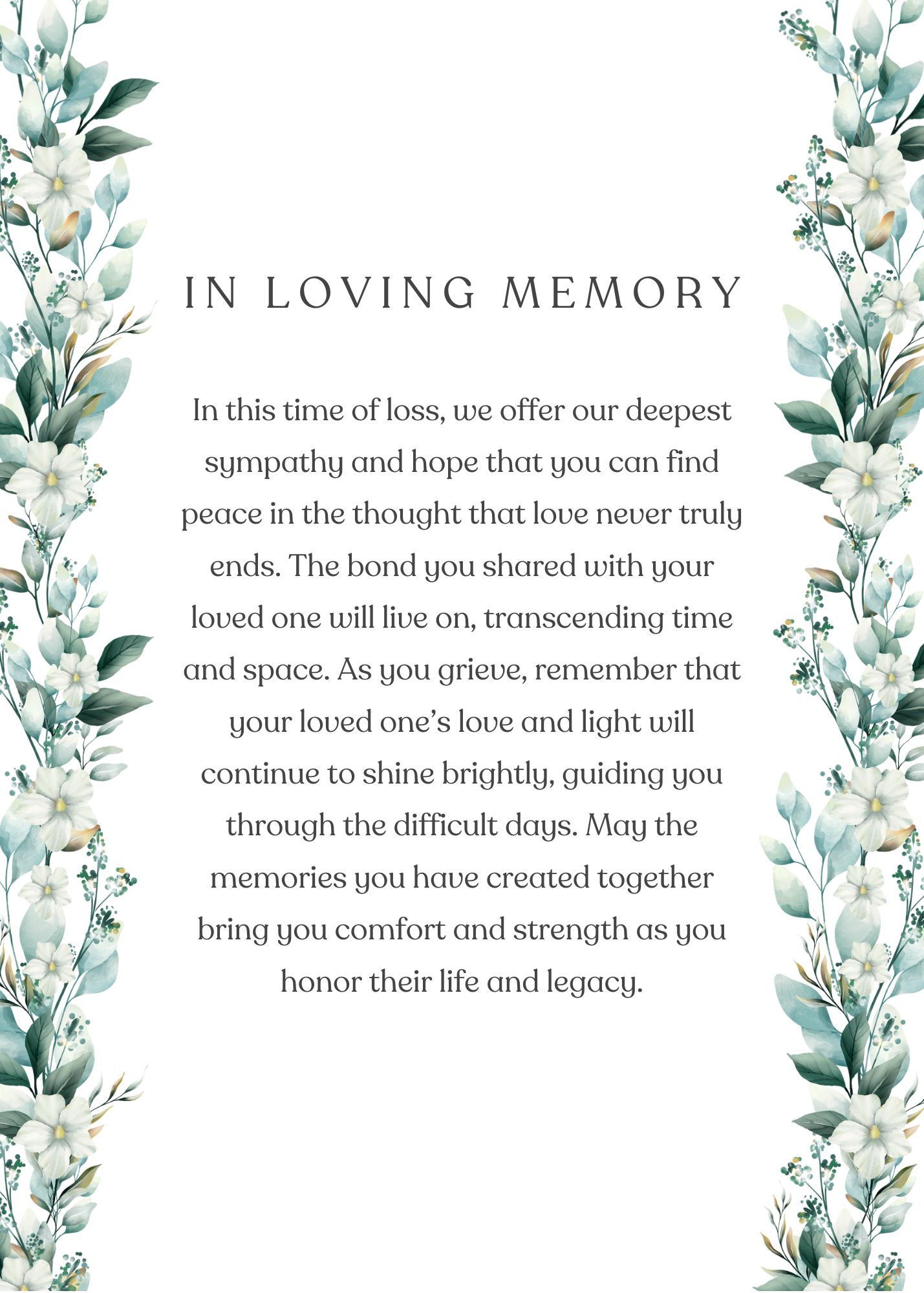 Printable Sympathy Messages Cards - Printables Hub