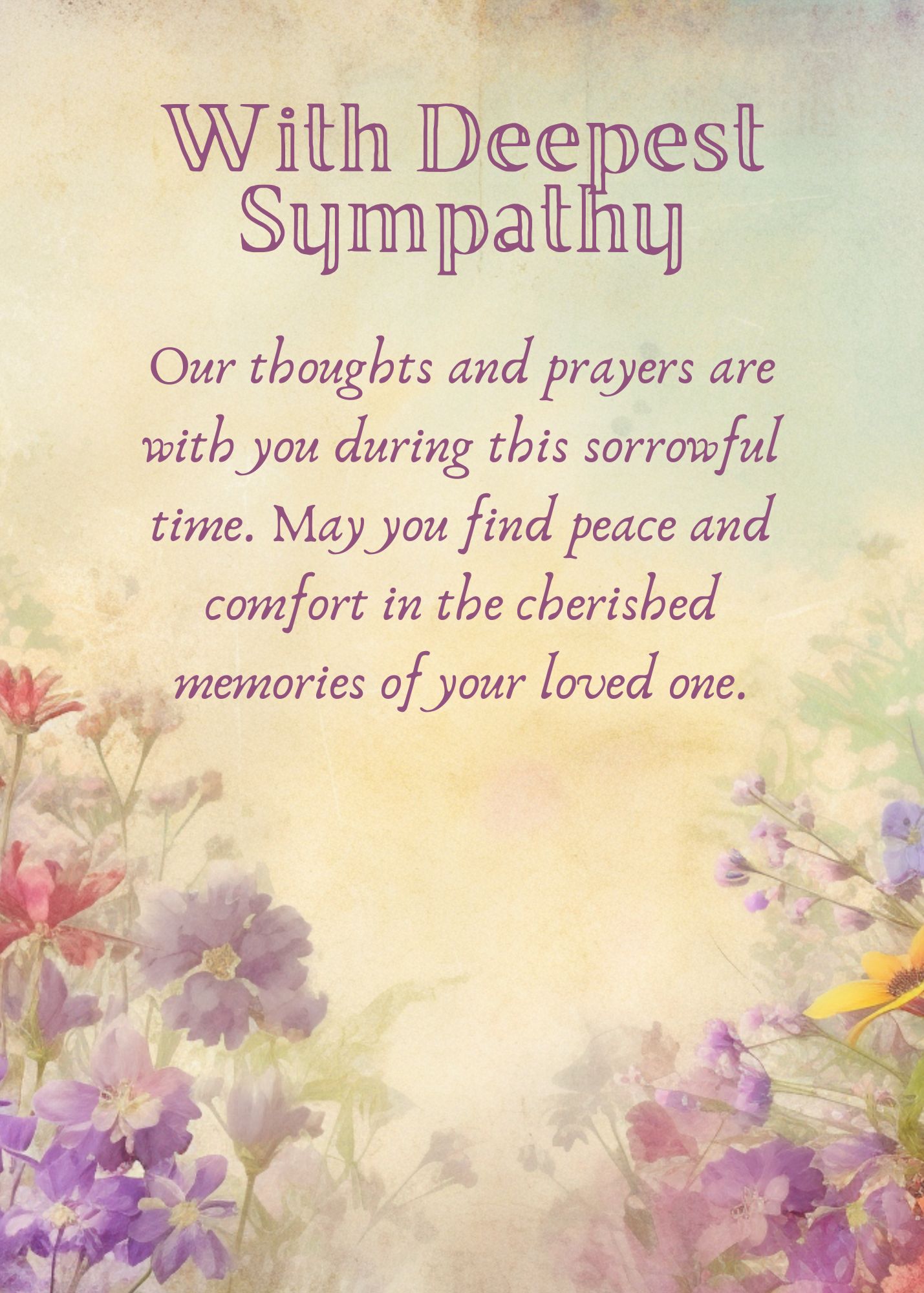 Printable Sympathy Messages Cards - Printables Hub