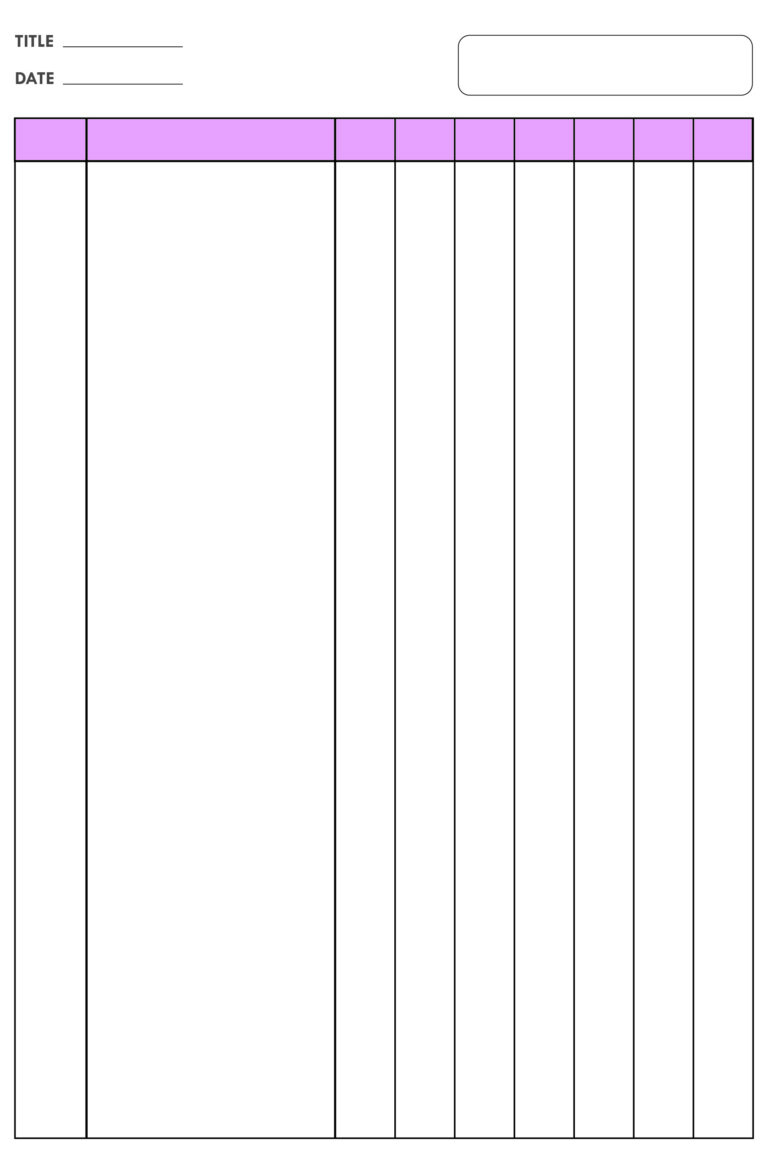 Printable 9-column chart templates [PDF Included] - Printables Hub