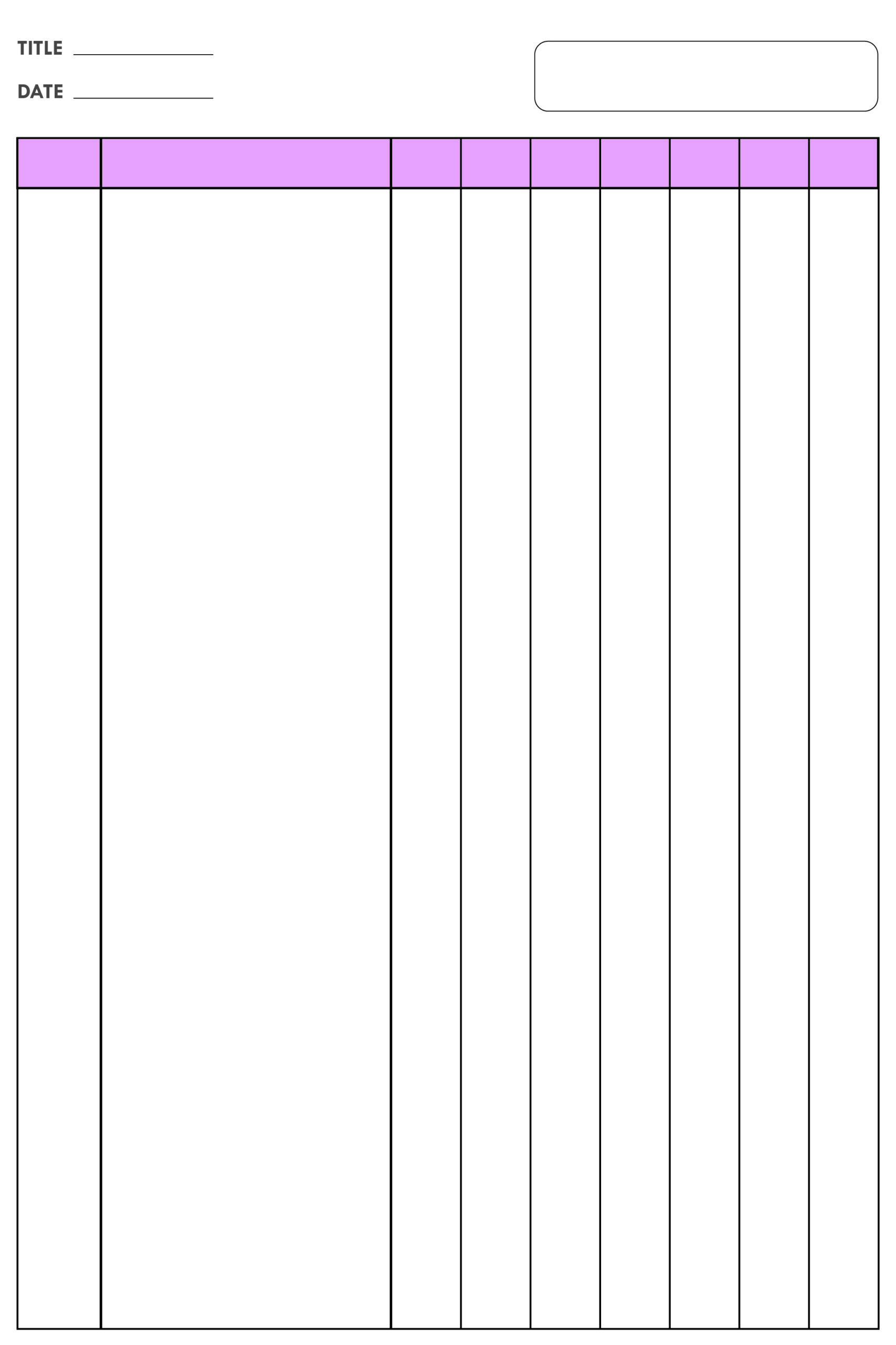 Printable 9-column chart templates [PDF Included] - Printables Hub