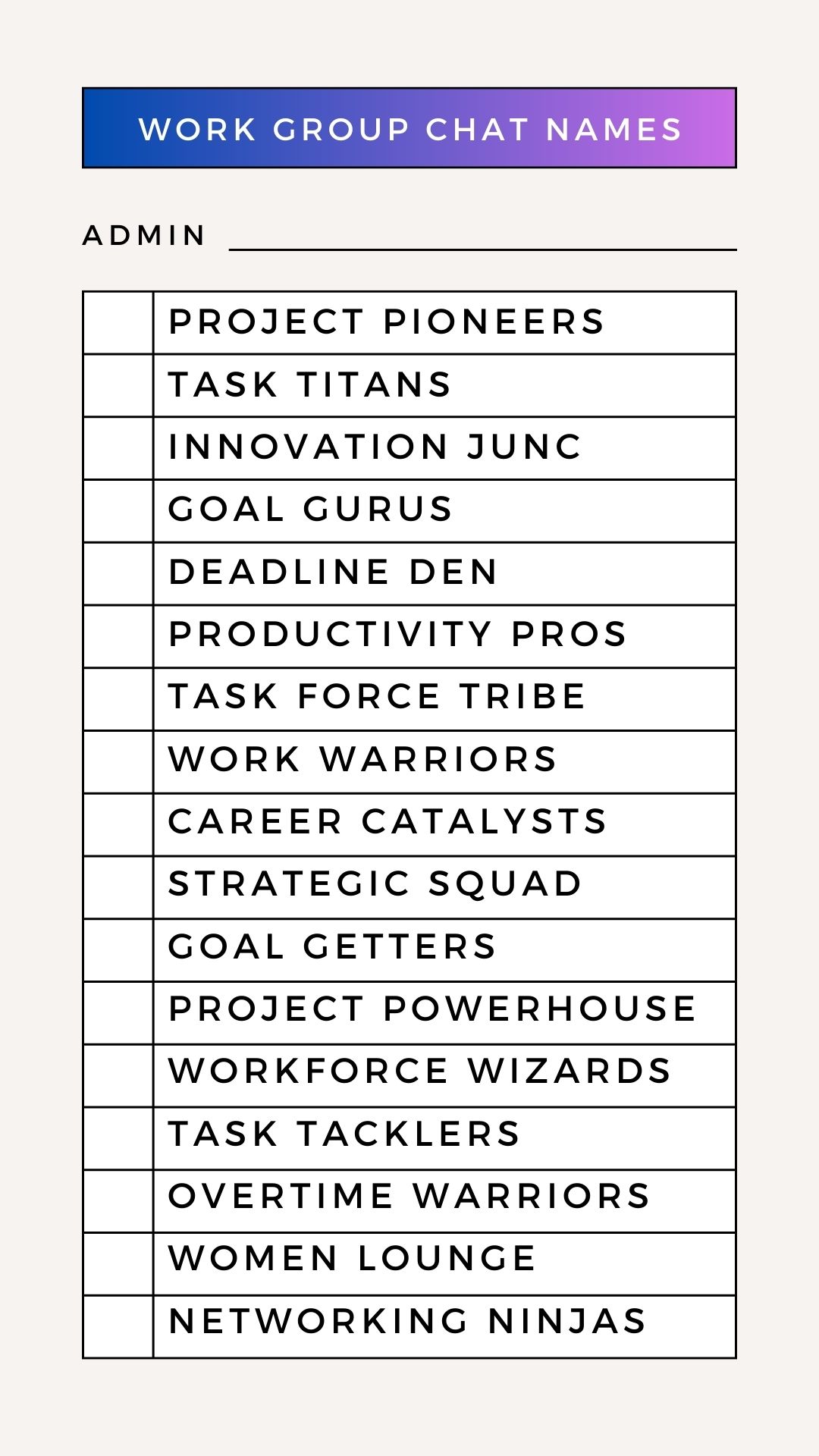 Printable Group Chat Names Lists [With PDF] - Printables Hub