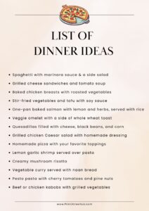Printable List Of Easy Dinner Ideas [PDF Also Included] - Printables Hub