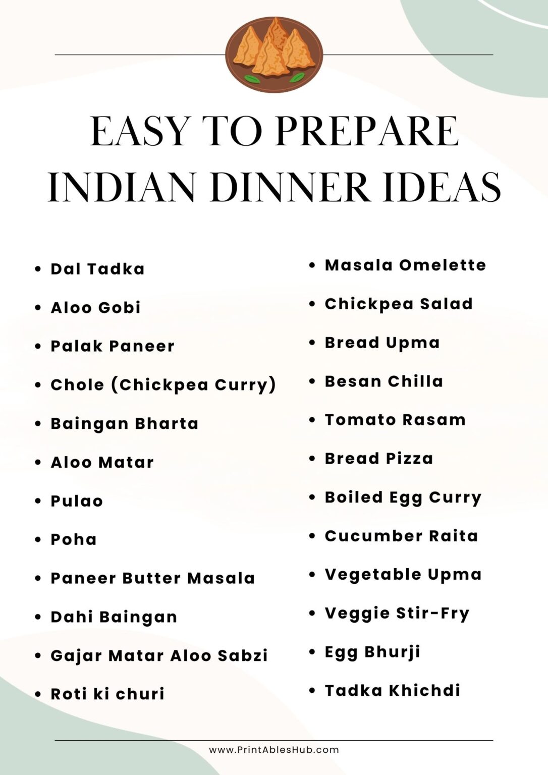 Printable List Of Easy Dinner Ideas [PDF Also Included] - Printables Hub