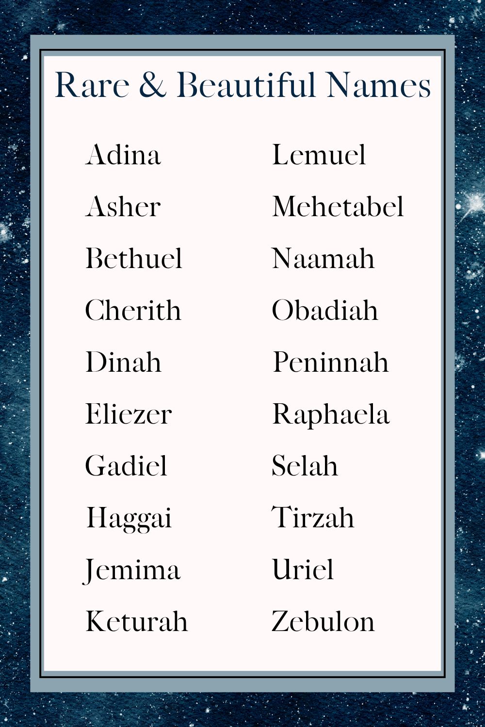 Printable List Of Rare and Beautiful Names - Printables Hub