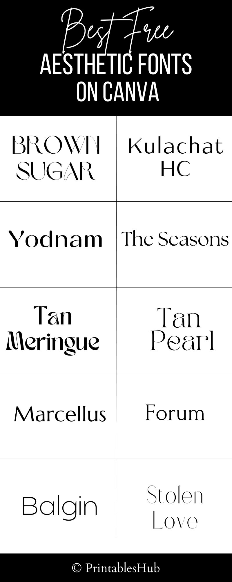 Best Free Aesthetic Fonts on Canva [Printable PDF Included ...