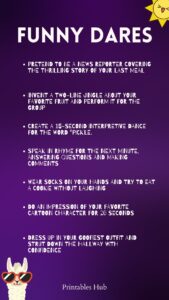 Printable List Of Dares To Do With Friends - Printables Hub