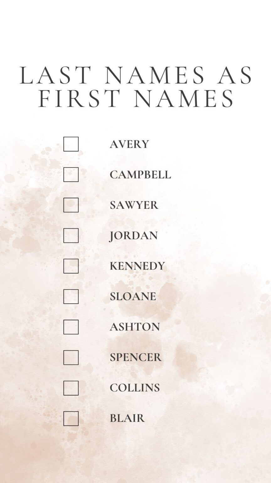 Printable List Of Unique Last Names [PDF Included] - Printables Hub