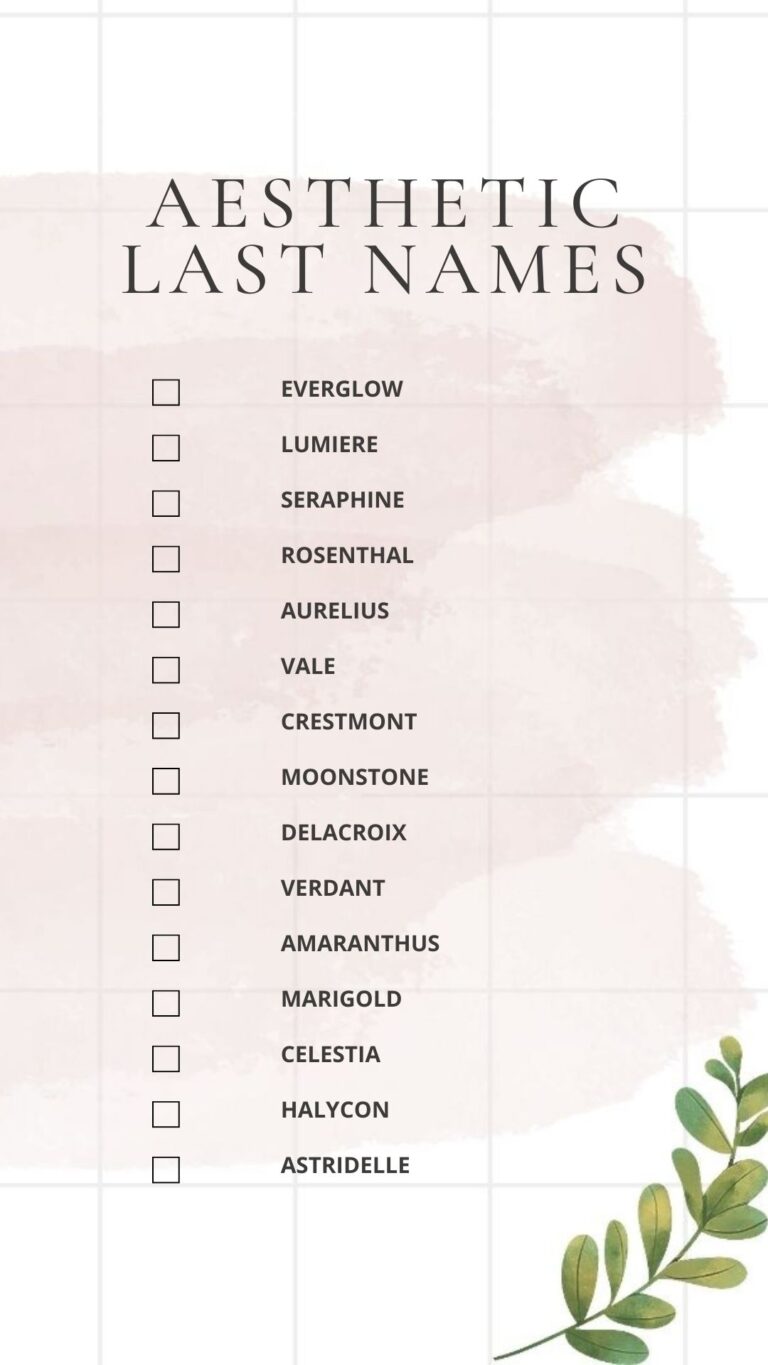 Printable List Of Unique Last Names [PDF Included] - Printables Hub