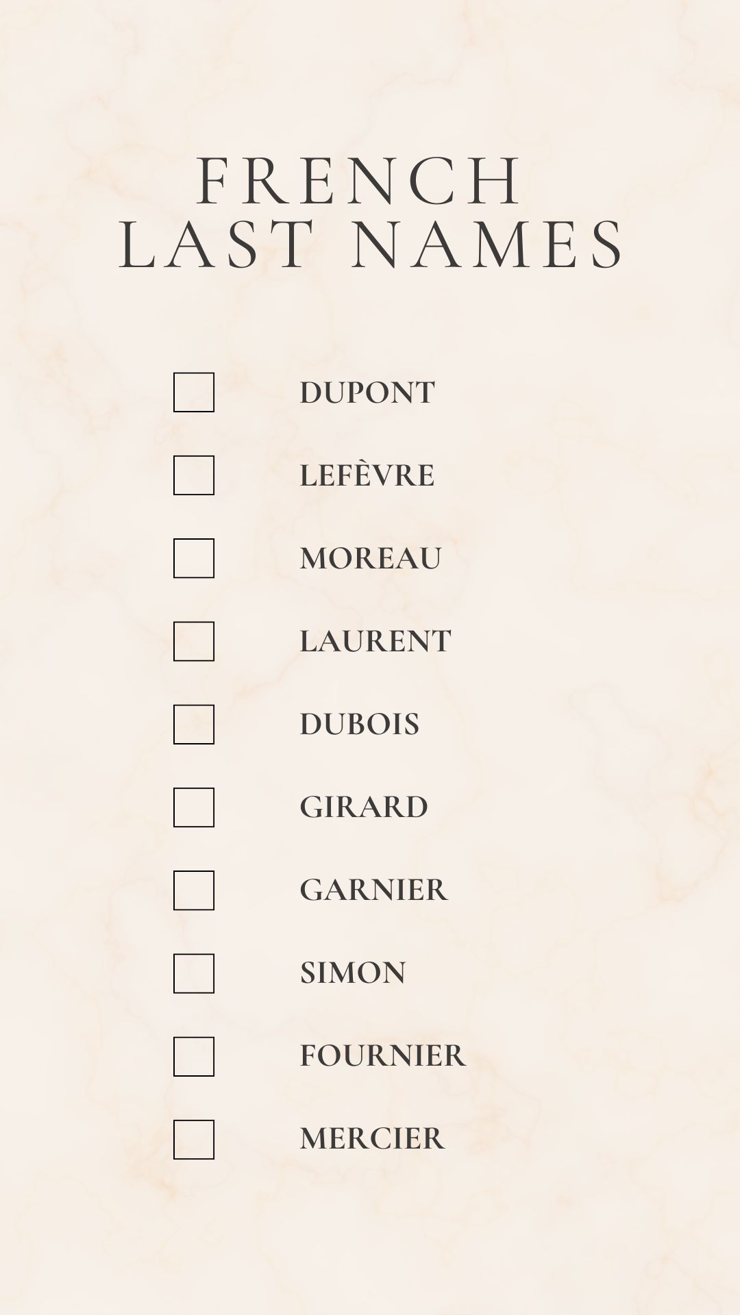 Printable List Of Unique Last Names [PDF Included] - Printables Hub