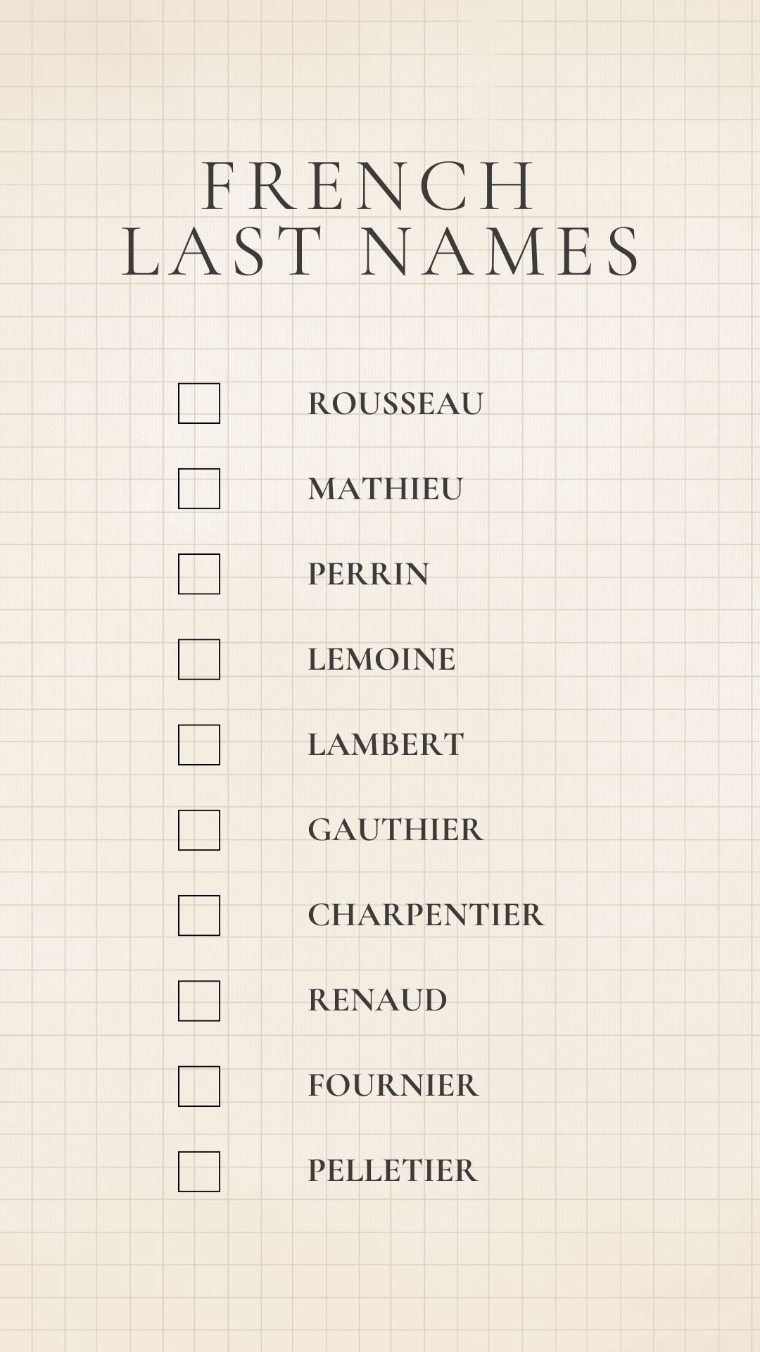 Printable List Of Unique Last Names [PDF Included] - Printables Hub