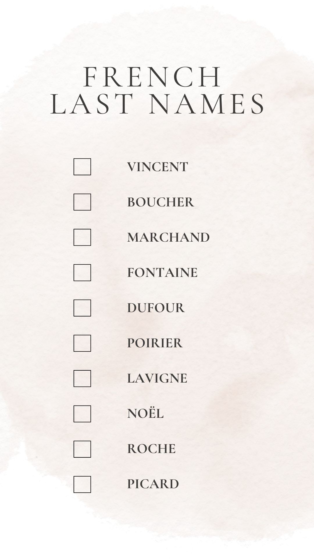 Printable List Of Unique Last Names [PDF Included] - Printables Hub