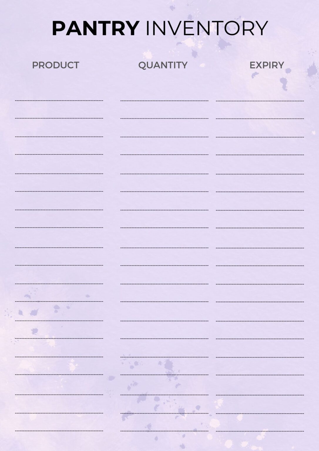 Printable Food Inventory {Refrigerator, Pantry, Freezer} Templates With ...