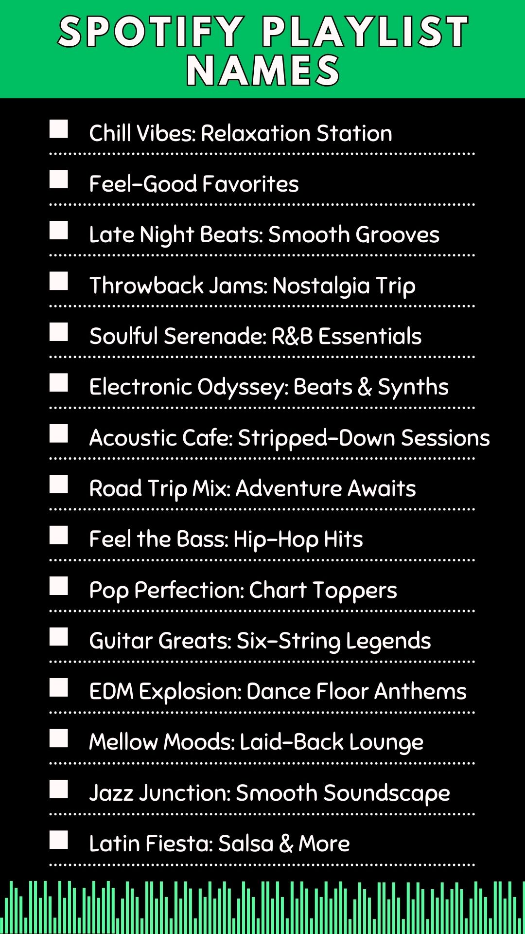 Printable Spotify Playlist Names Ideas [PDF Included] - Printables Hub