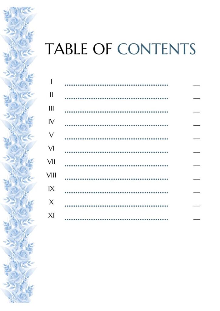 Free Printable Blank Table Of Contents Templates [PDF Included ...